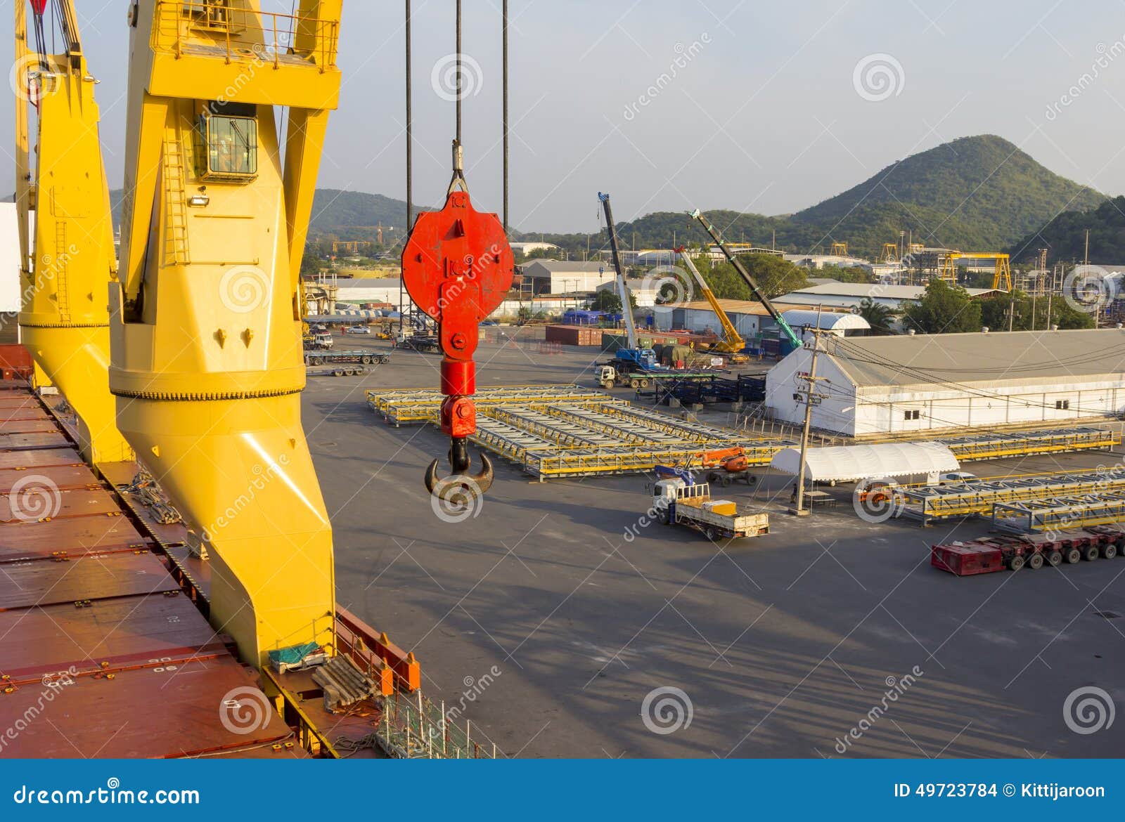 Cargo Ship Loading with Port Stock Photo - Image of capacity ...