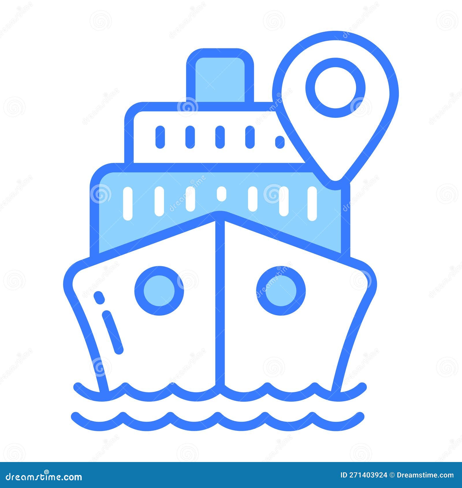 Cargo Ship with Location Pin, Vector of Cargo Ship Location Stock ...