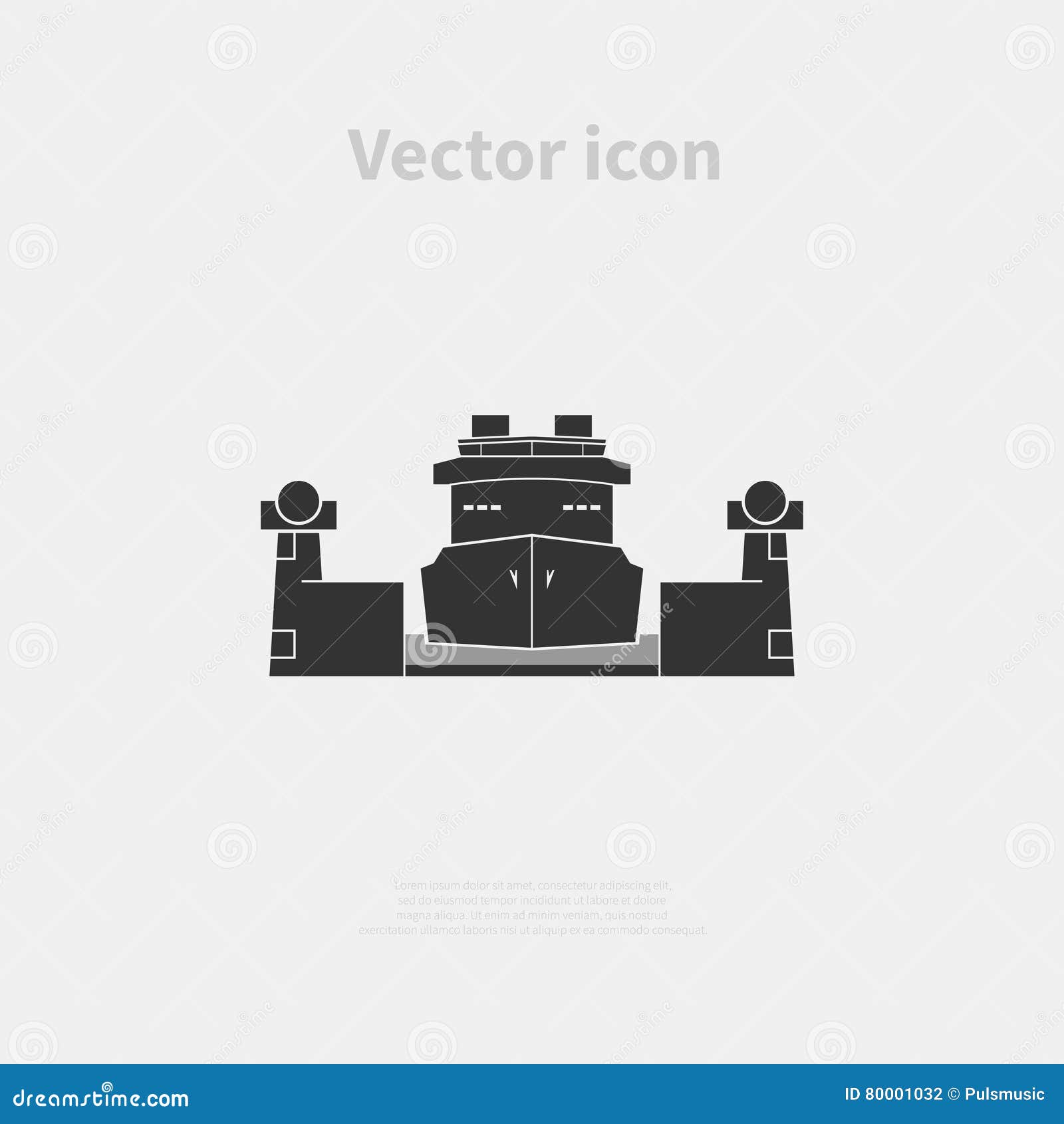 Cargo ship in the lock stock vector. Illustration of boats - 80001032