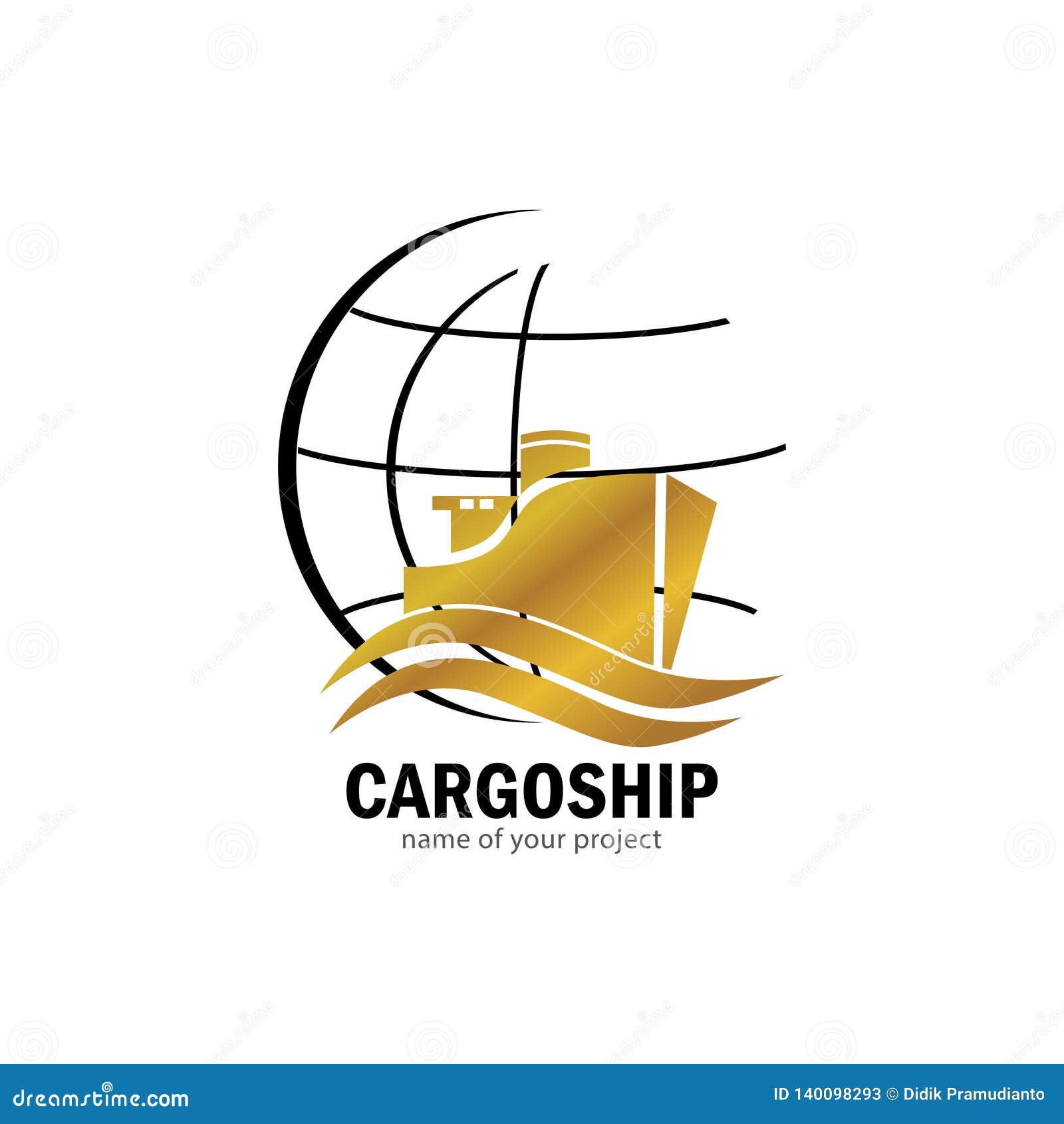 Cargo ship logo stock vector. Illustration of trade - 140098293