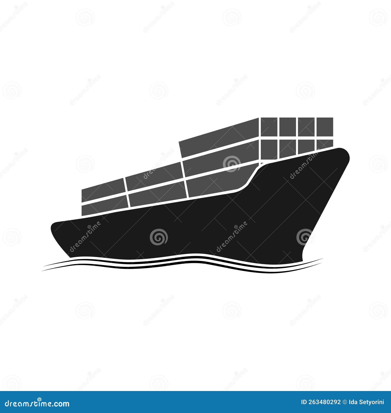Cargo ship logo stock illustration. Illustration of container - 263480292