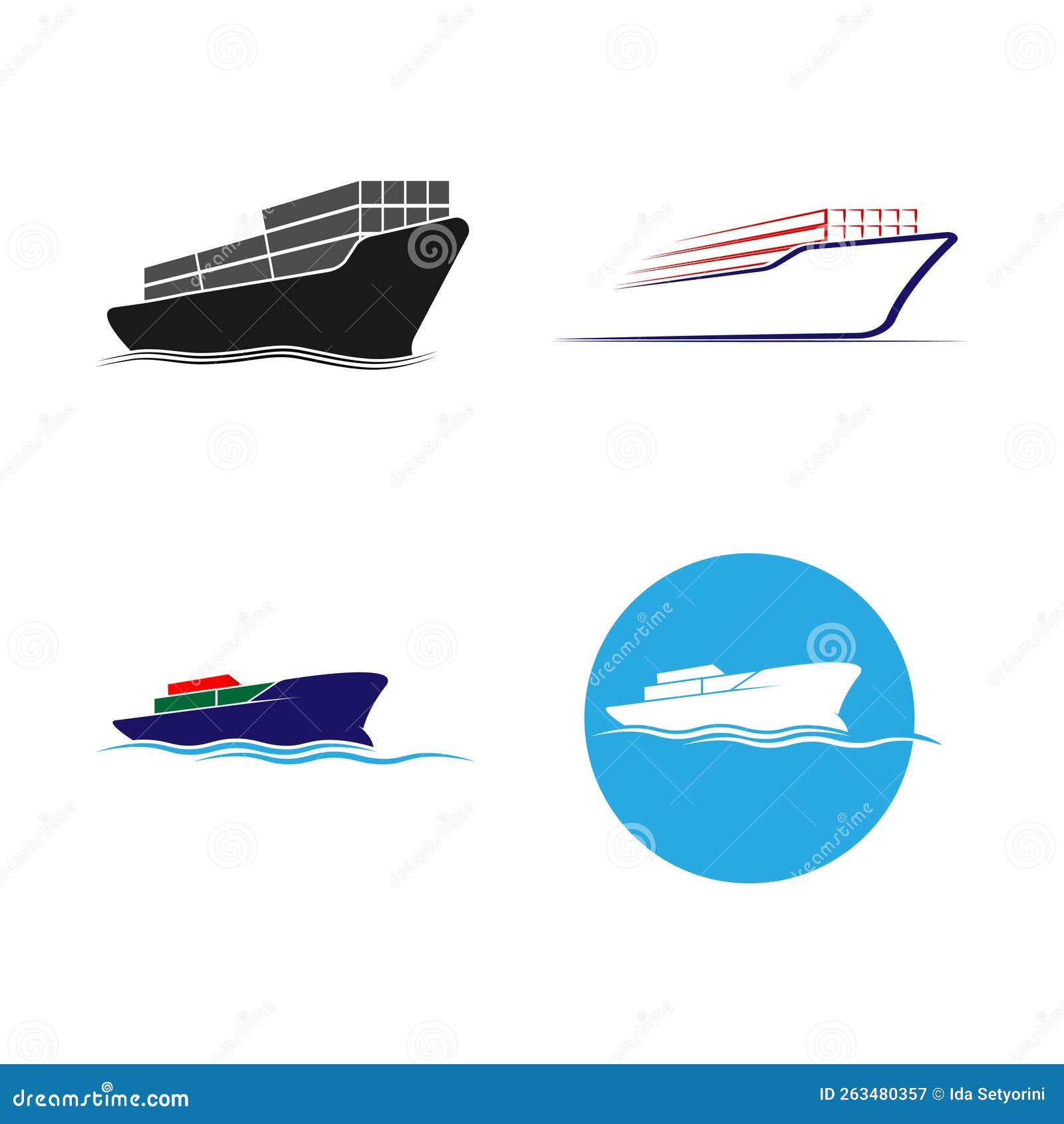 Cargo ship logo stock illustration. Illustration of nautical - 263480357