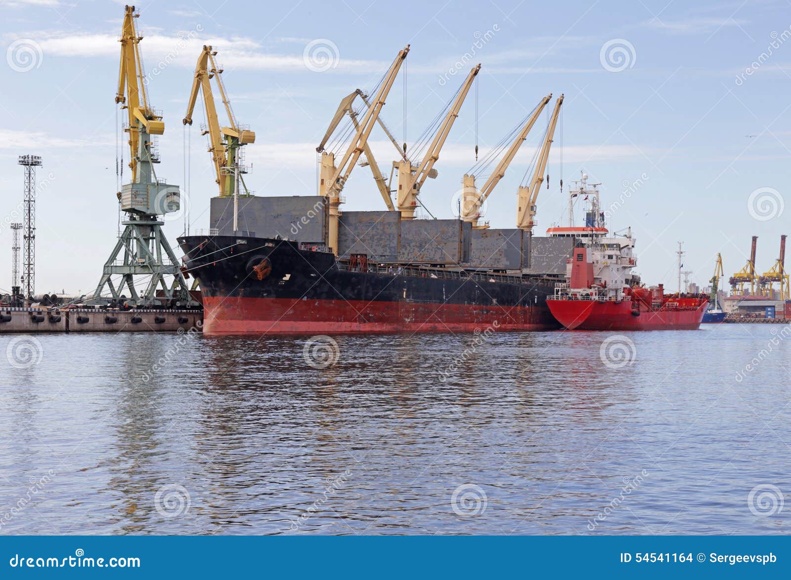 Cargo Ship Moored at the Pier Stock Photo - Image of container ...