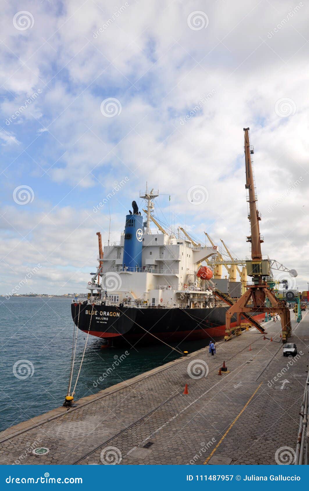 Cargo ship moored in port editorial photography. Image of marina ...