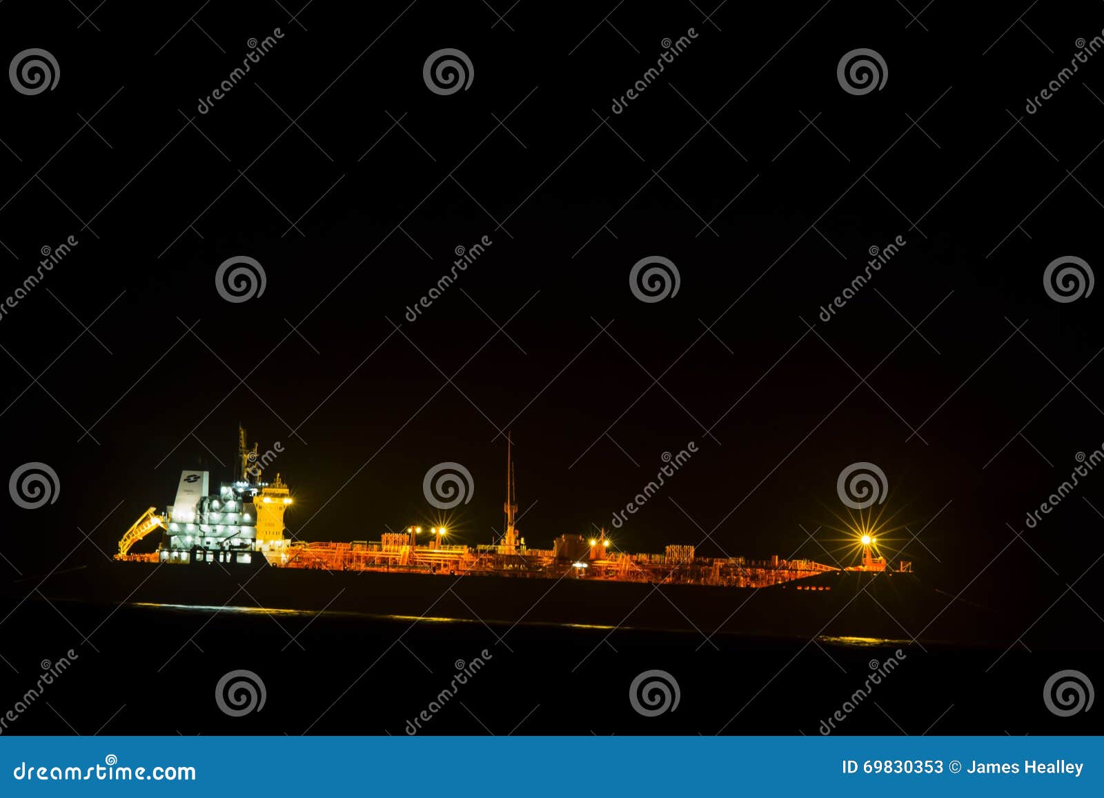 Cargo ship at Night editorial stock photo. Image of design - 69830353
