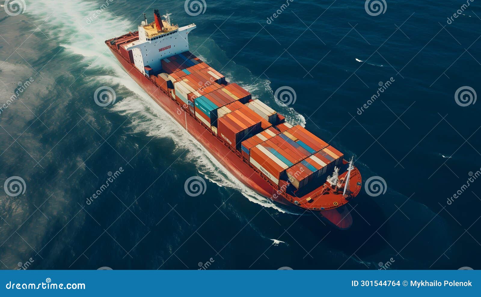 Cargo Ship in the Ocean. Neural Network AI Generated Stock Photo ...