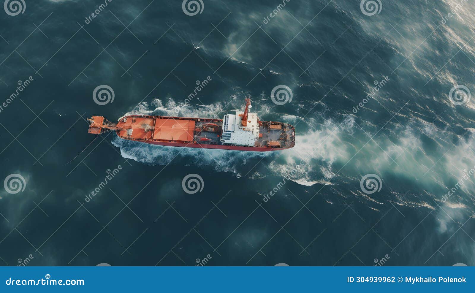 Cargo Ship in the Ocean. Neural Network AI Generated Stock Photo ...