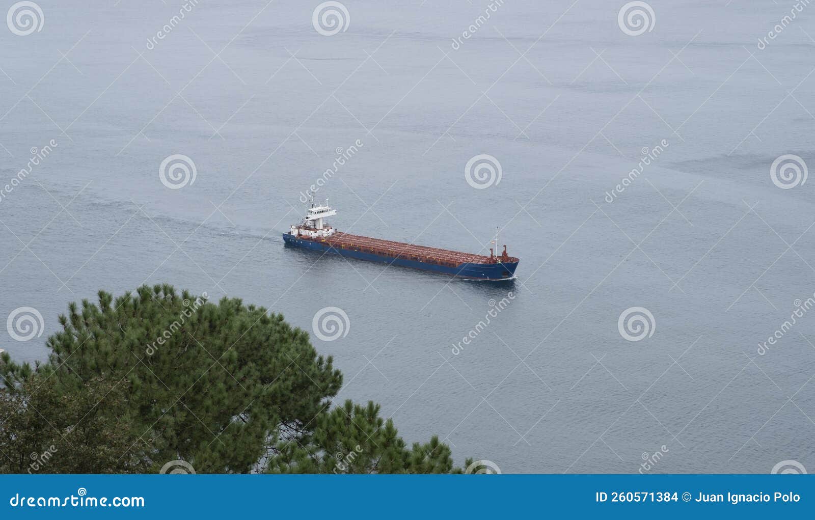 Cargo Ship Off the Coast of the Basque Country Stock Photo - Image of ...