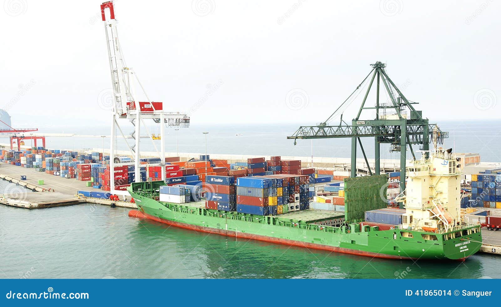 Cargo Ship on a Pier of Port Editorial Stock Image - Image of skips ...