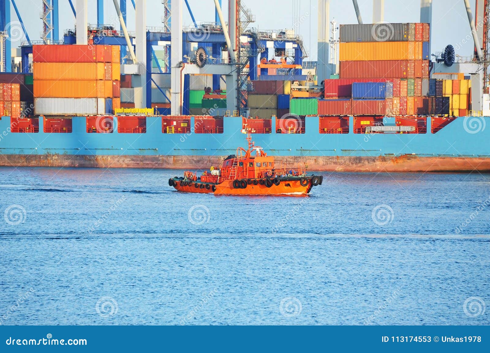 Cargo Ship, Pilot and Container Stock Image - Image of pilot, device ...