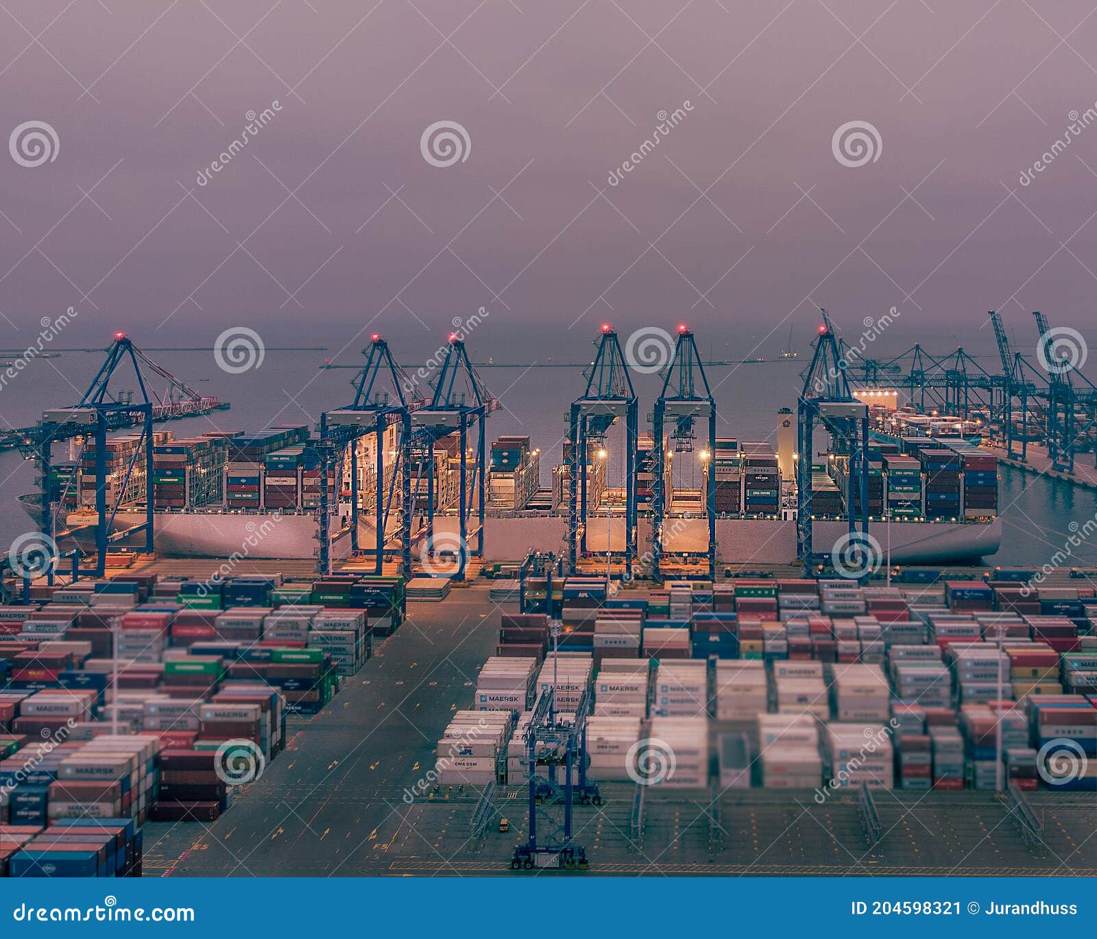 Cargo ship in port stock image. Image of container, shipin - 204598321