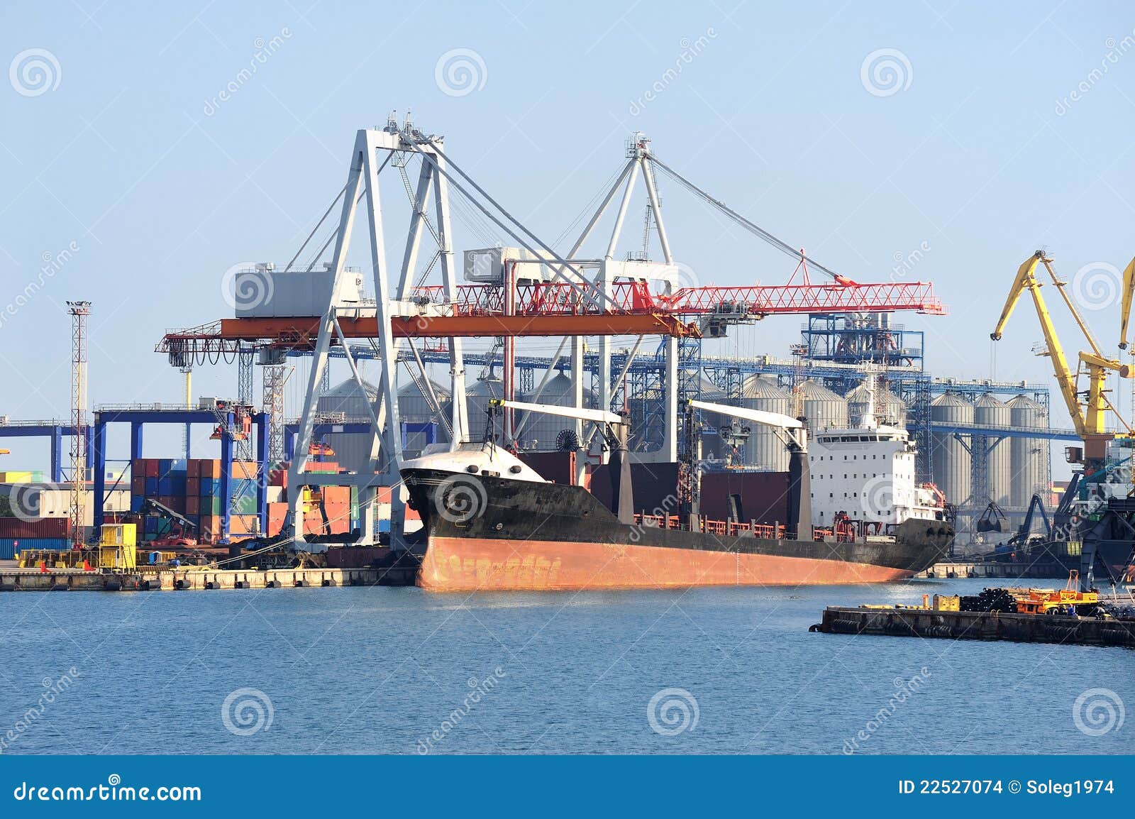 Cargo ship in port stock photo. Image of grain, shipment - 22527074