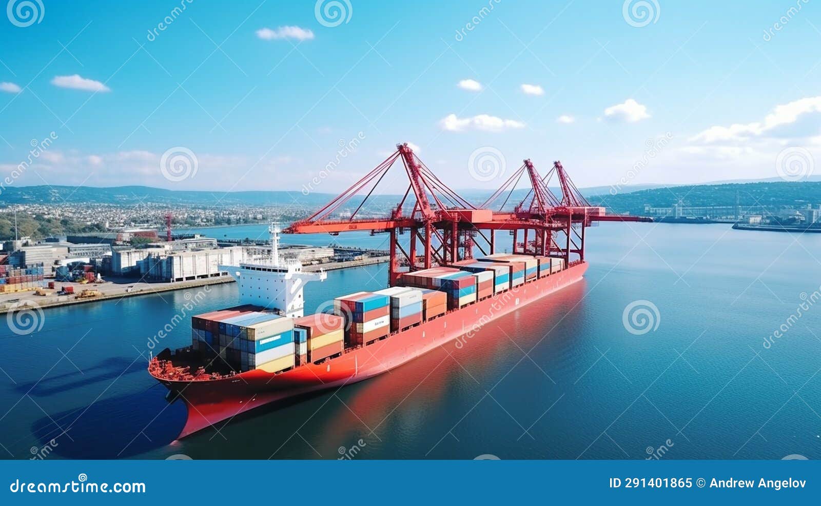 Cargo ship at the port stock image. Image of cargo, trade - 291401865