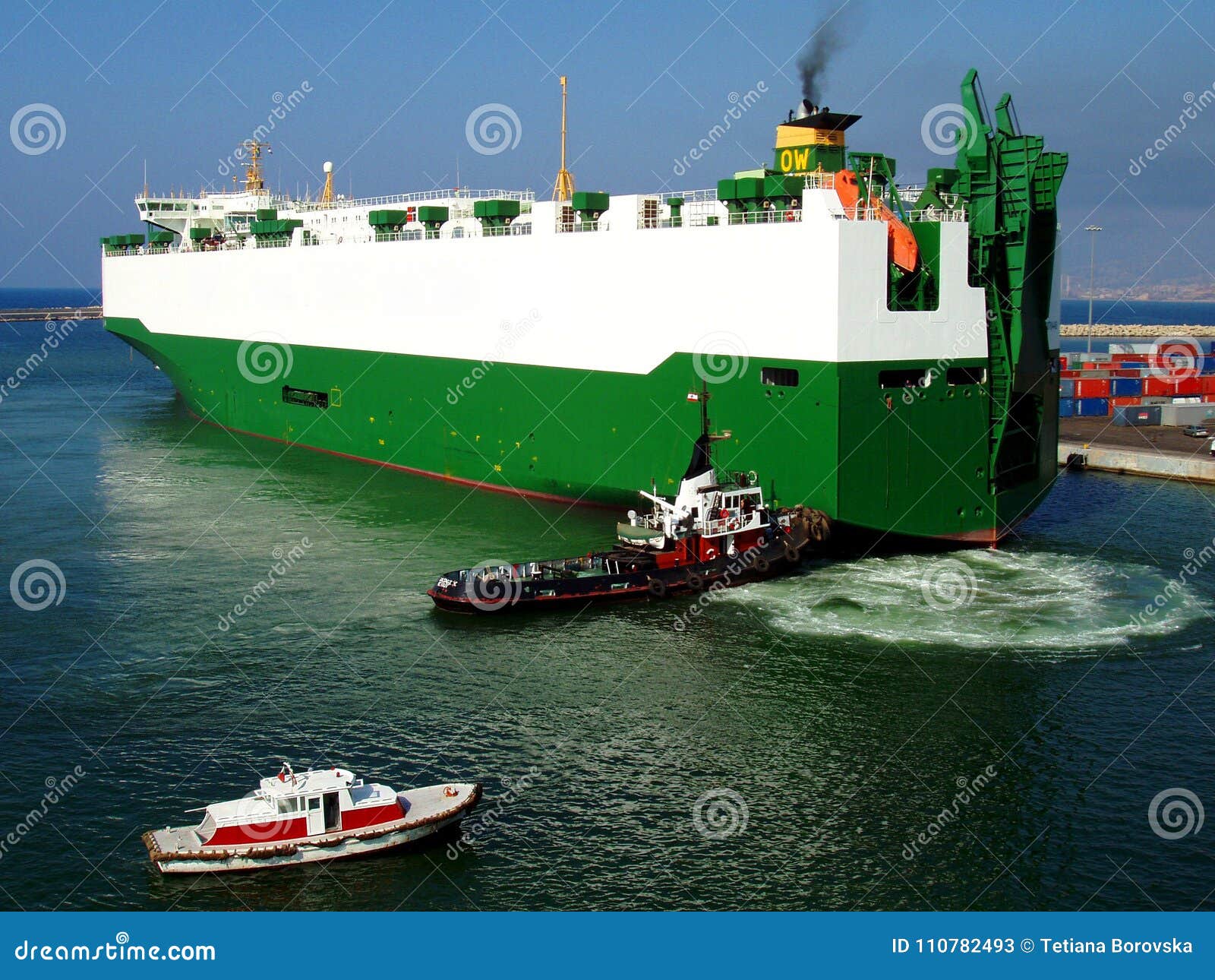 Cargo Ship in Port. Freight Ship in Port. Editorial Stock Photo - Image ...