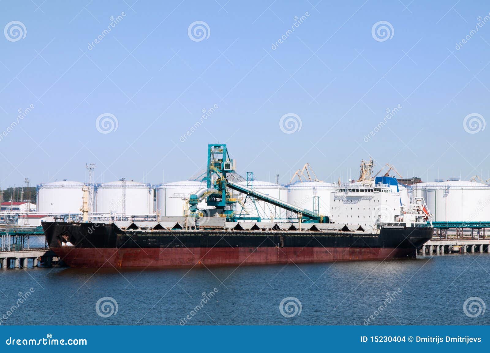 Cargo Ship in Port on Loading Stock Photo - Image of cargo, dock: 15230404