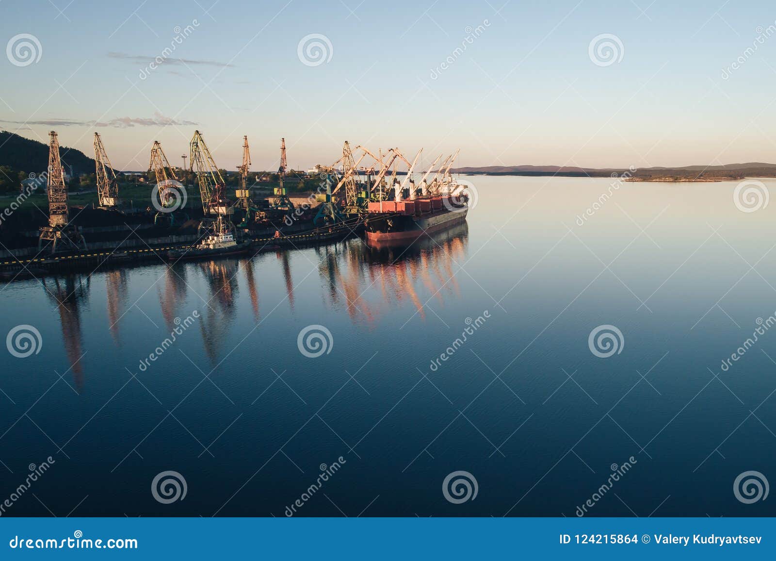 Cargo Ship in the Port Aerial View from Drone Stock Photo - Image of ...