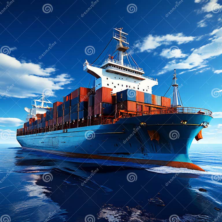 Cargo ship portrait stock illustration. Illustration of definition ...