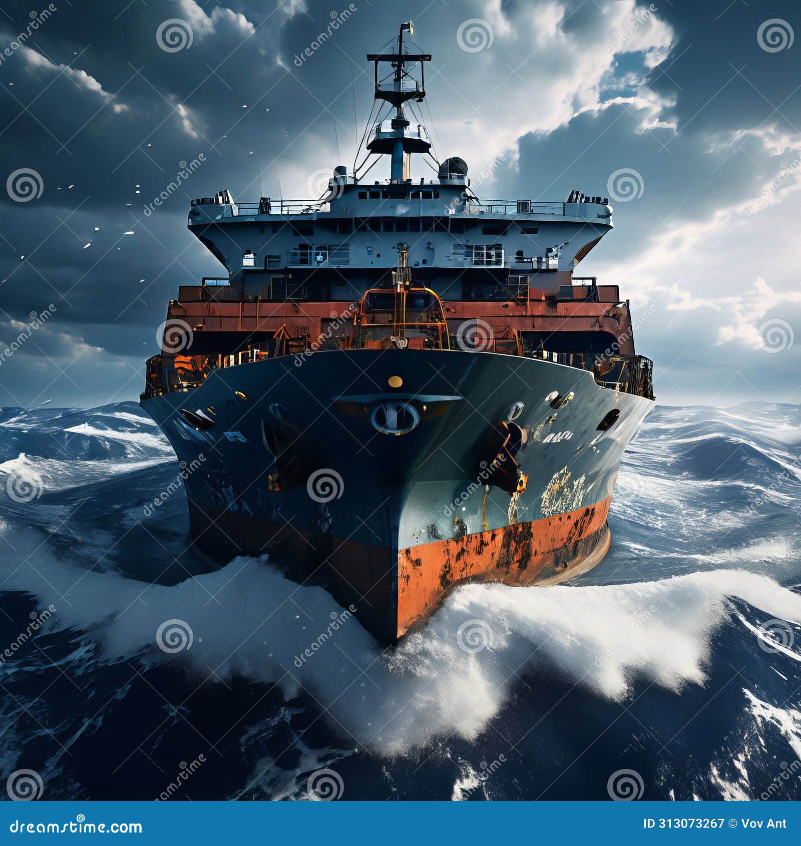 Cargo ship portrait stock illustration. Illustration of portrait ...