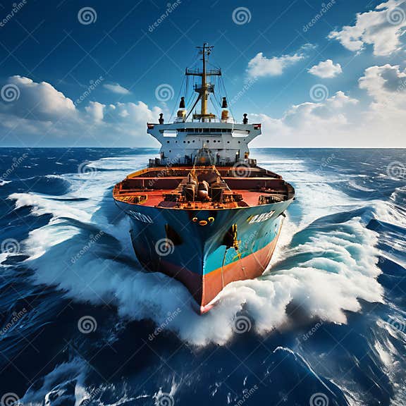 Cargo ship portrait stock illustration. Illustration of definition ...