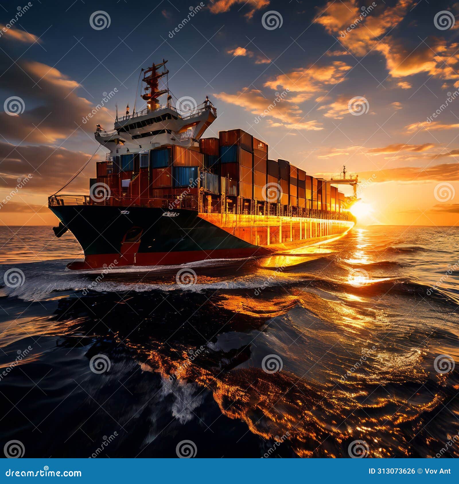 Cargo ship portrait stock illustration. Illustration of portrait ...