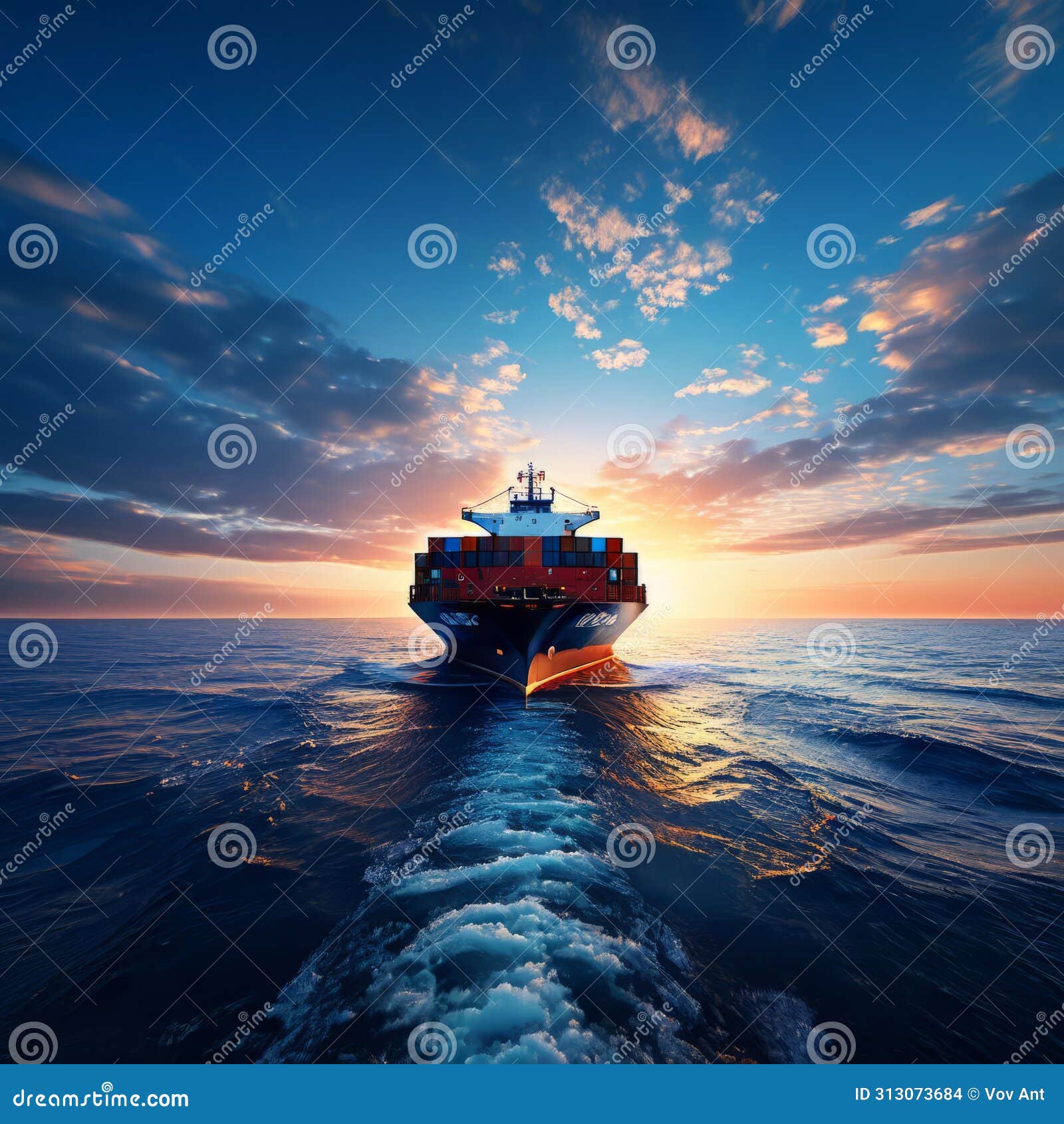 Cargo ship portrait stock illustration. Illustration of portrait ...