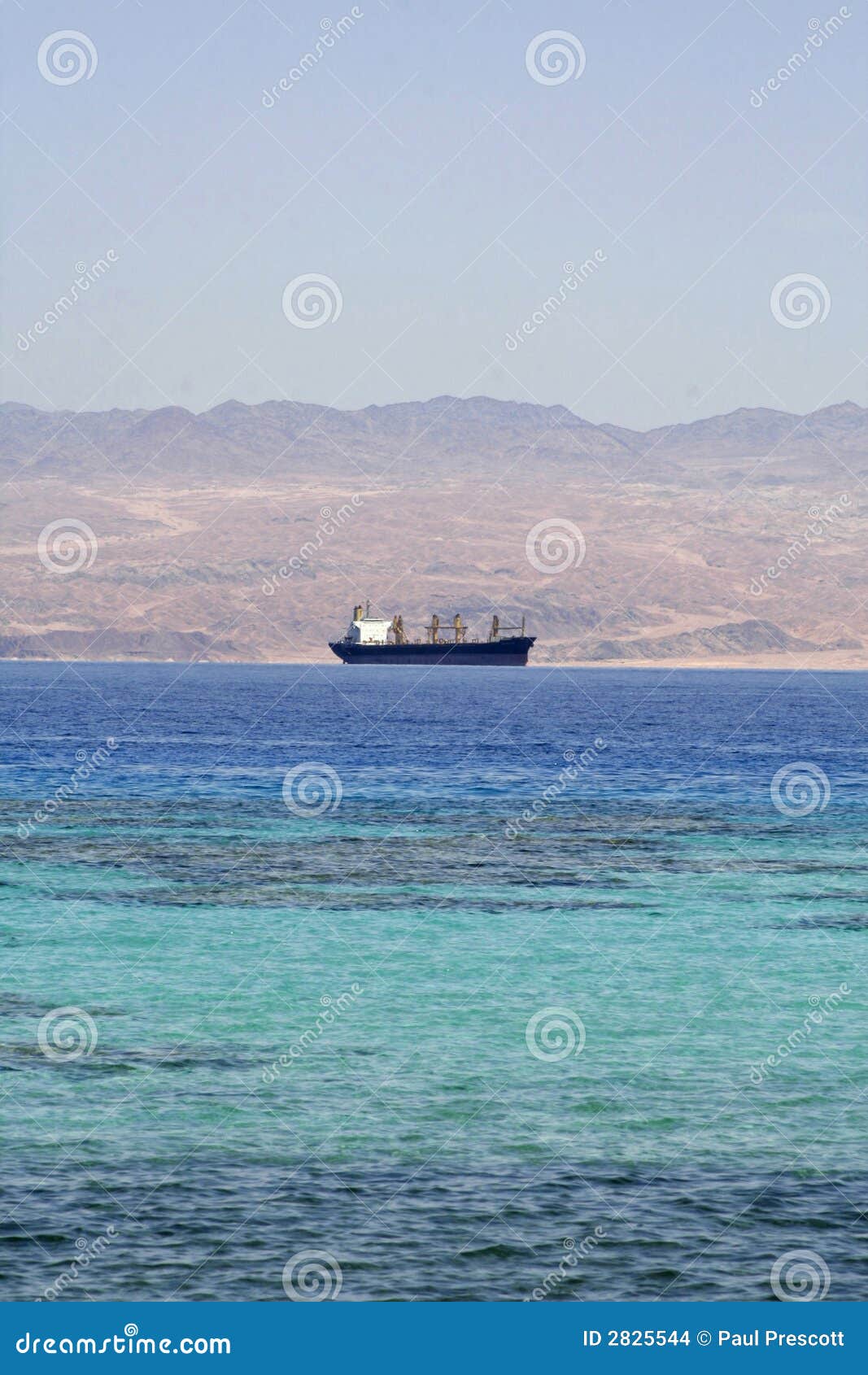 Cargo ship on the red sea stock photo. Image of ocean - 2825544