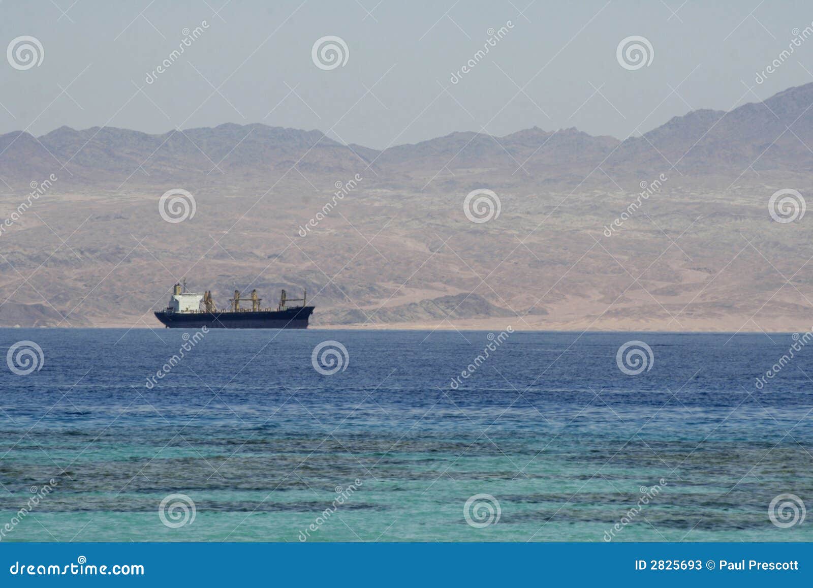 Cargo ship on the red sea stock image. Image of naval - 2825693