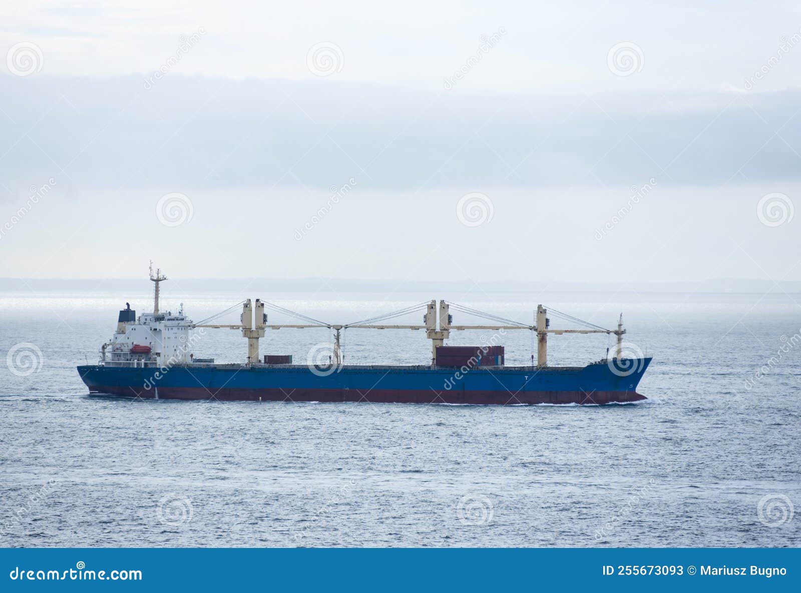 Cargo Ship Sailing through the Calm Sea. Stock Image - Image of calm ...