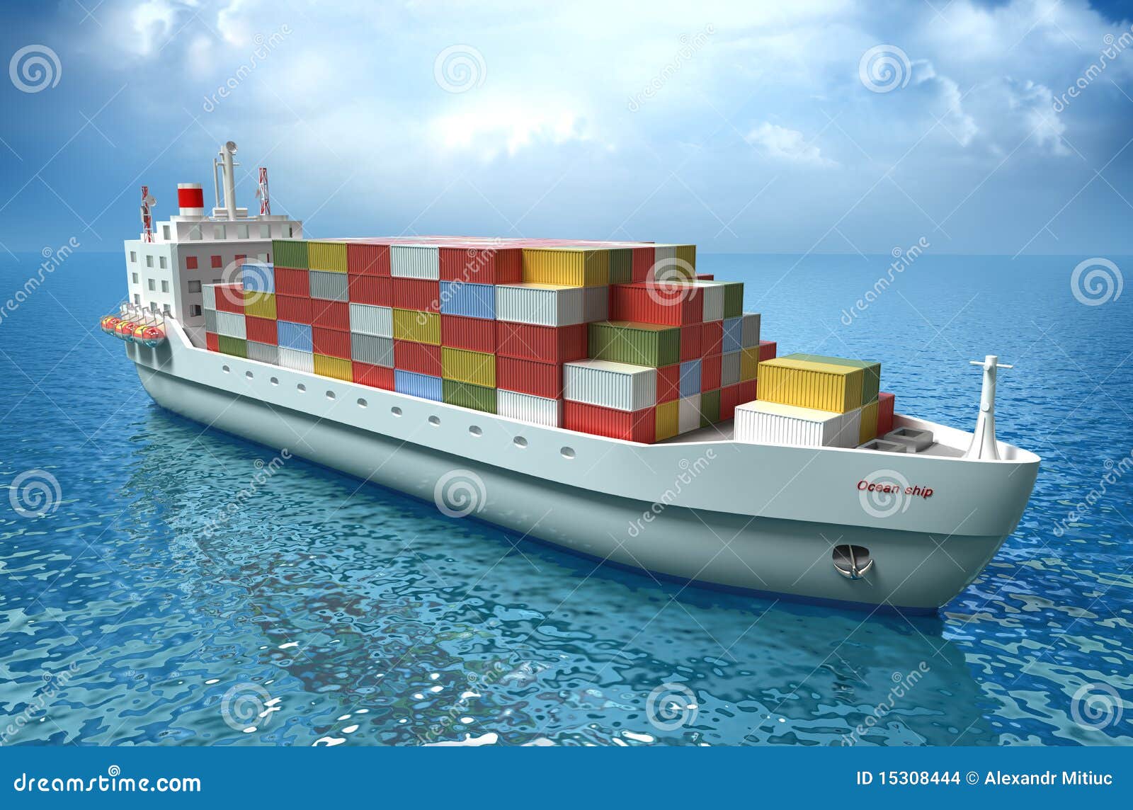Cargo Ship Loading Containers On Board. Infographic Illustration ...