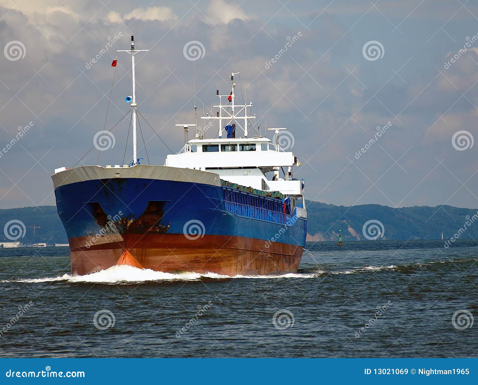 Cargo ship at sea stock image. Image of import, cargo - 13021069