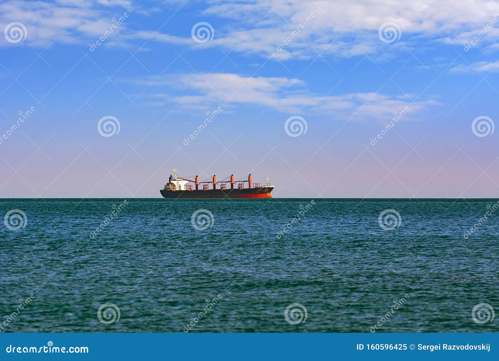 Cargo Ship in the Sea stock image. Image of export, delivering - 160596425