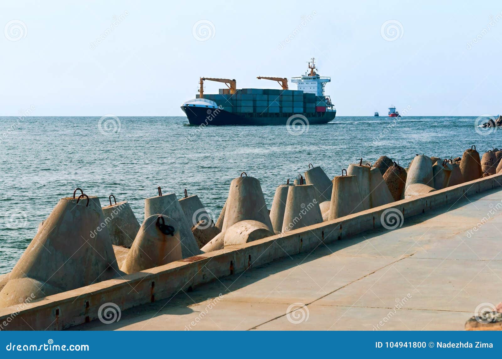 Cargo Ship at Sea, the Ship Returned To Port in the Baltic Sea Stock ...