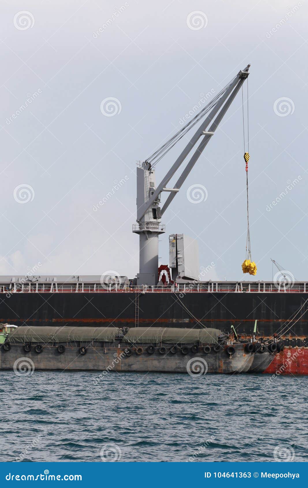 Cargo Ship in Sea on Working. Stock Image - Image of loading, delivery ...