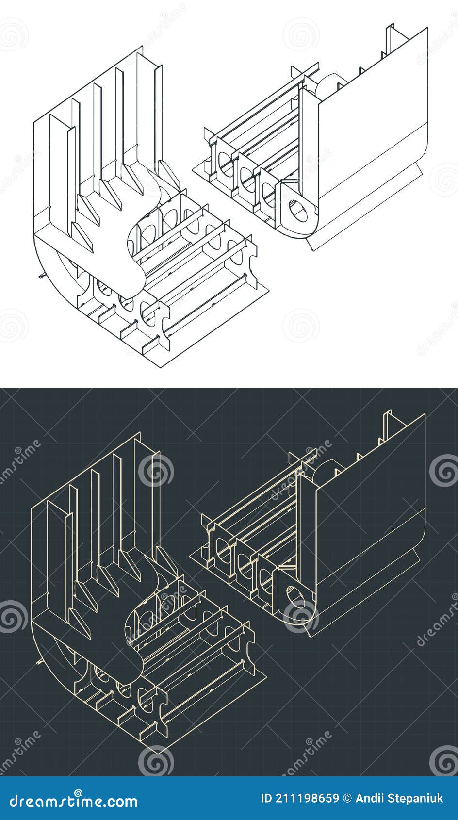 Cargo Ship Section Drawings Stock Vector - Illustration of ...