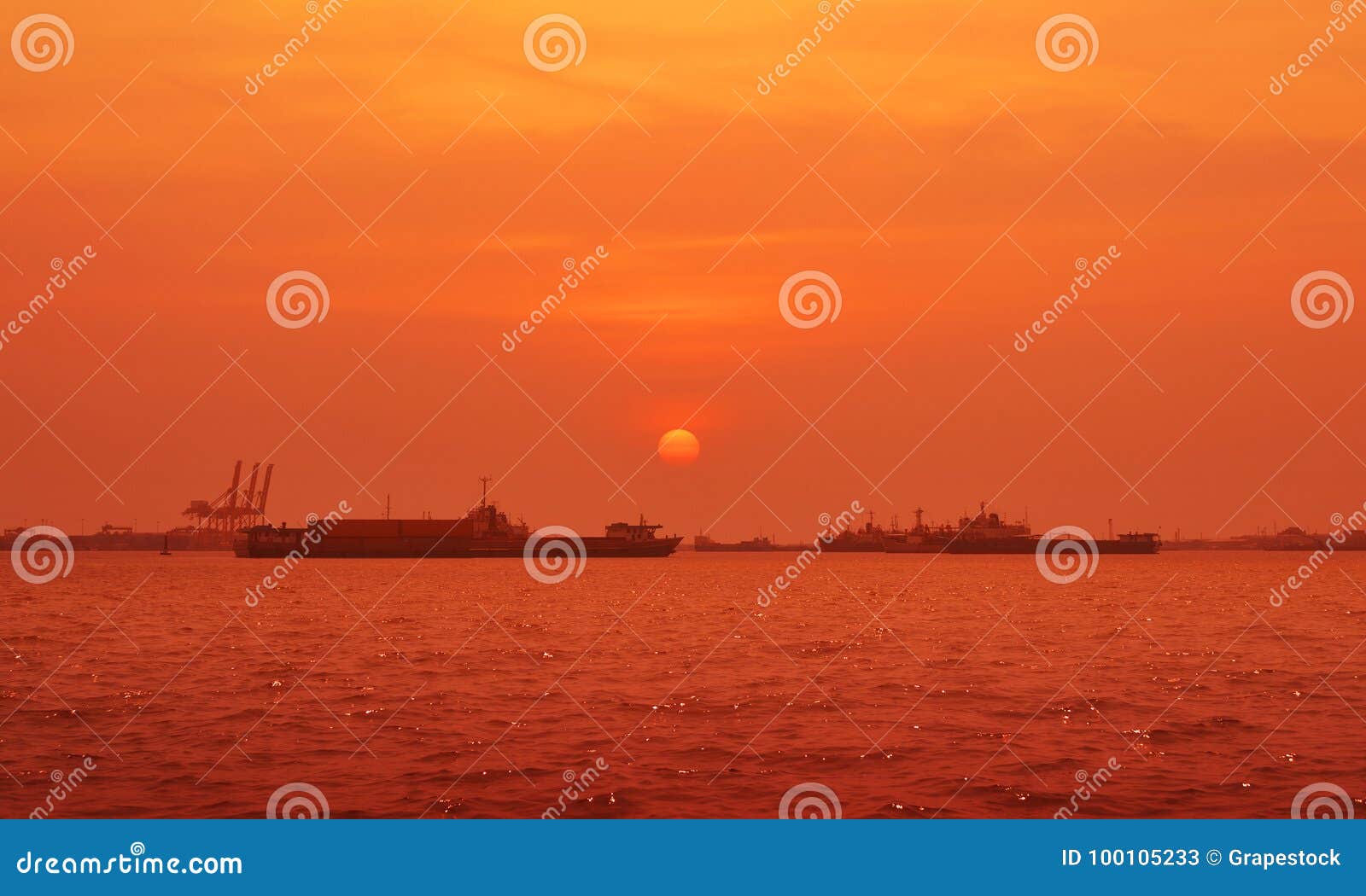Cargo Ship with Shipping Port Stock Image - Image of port, freight ...