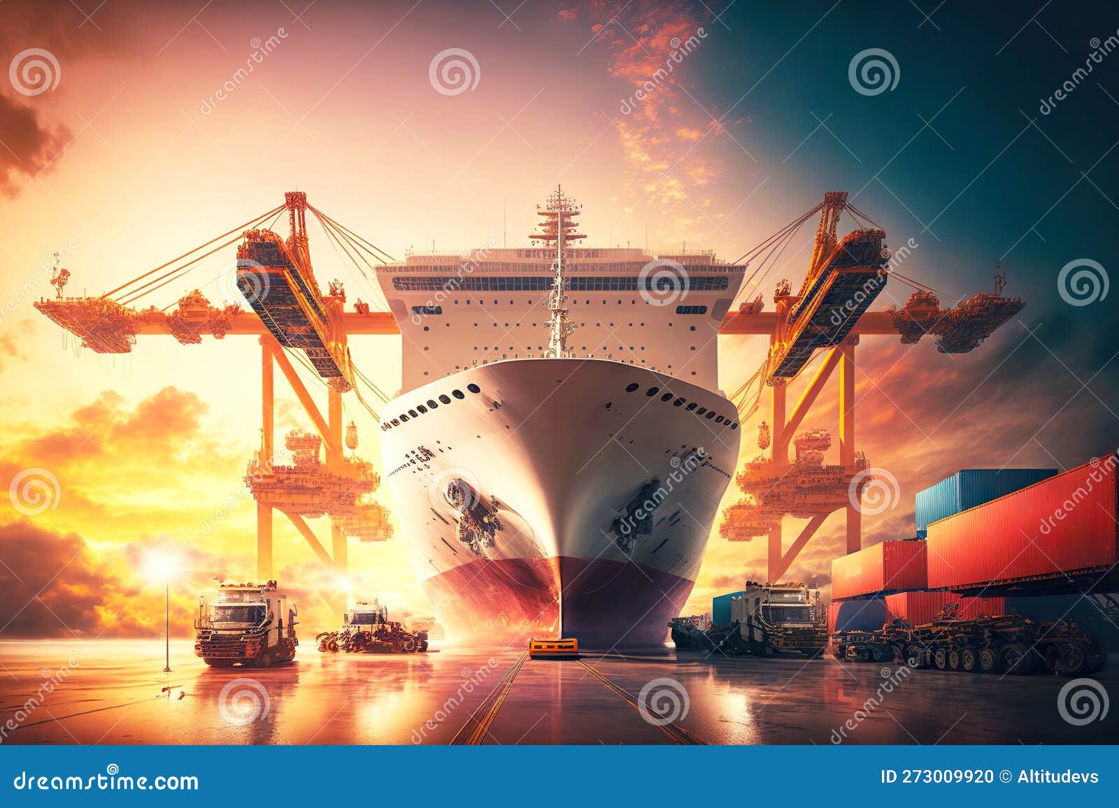 Cargo Ship Standing at Berth for Loading Containers for Export Stock ...