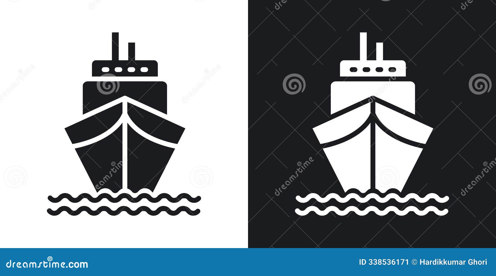 Cargo Ship Thin Line Vector Icon Set Stock Vector - Illustration of ...