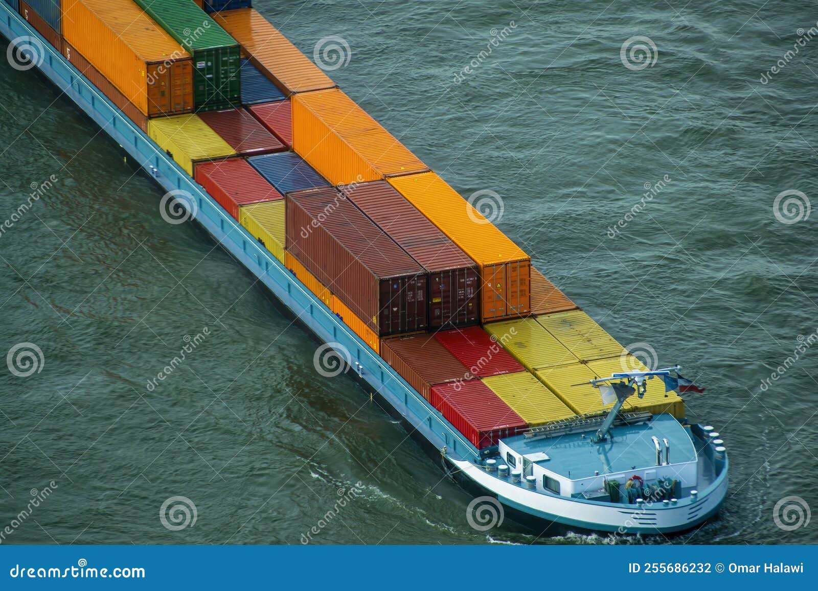 Cargo on Cargo Ship from a Top Angel View Stock Photo - Image of harbor ...