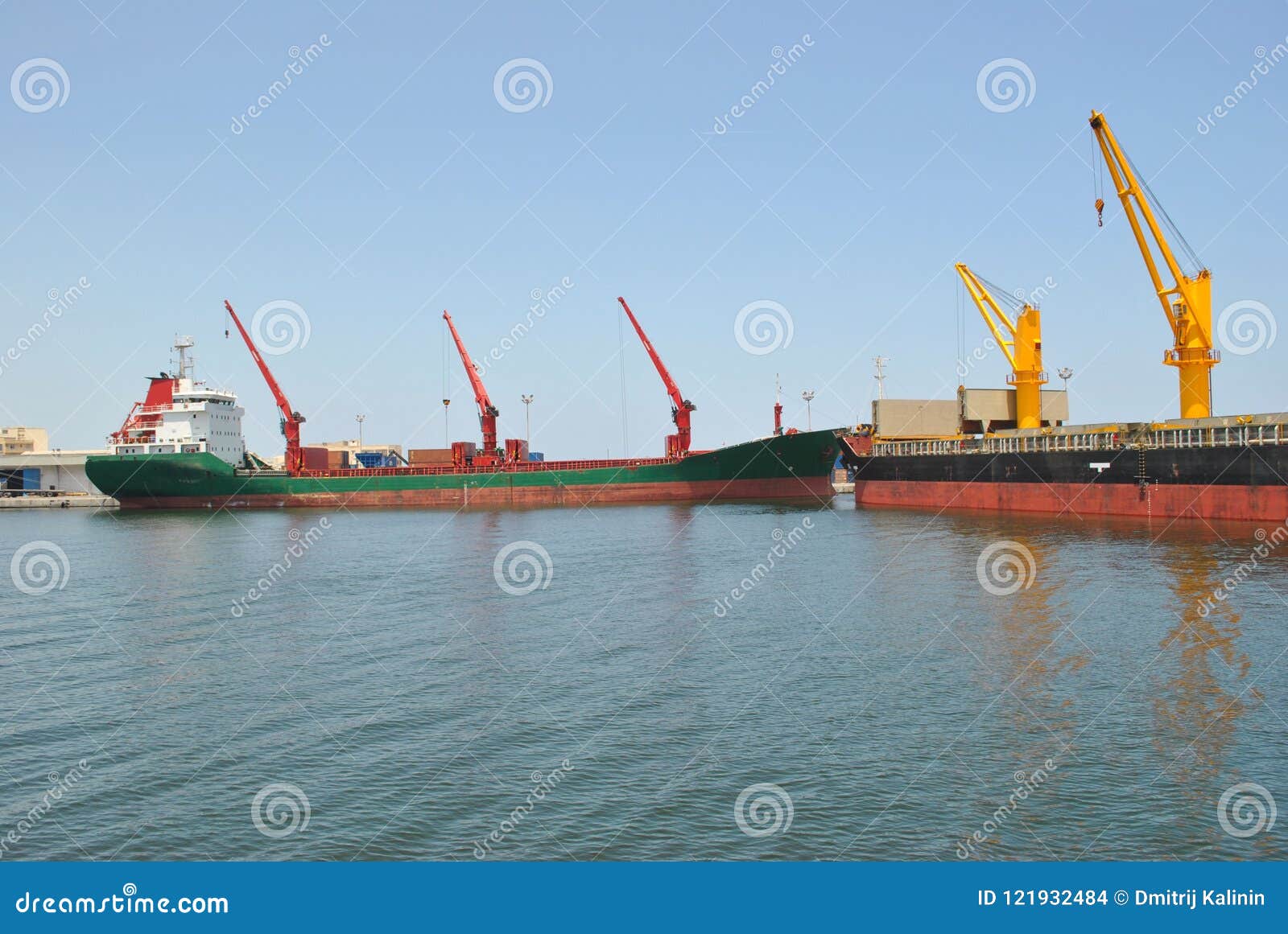 Cargo Ship with Tower Cranes Stock Photo - Image of logistic ...
