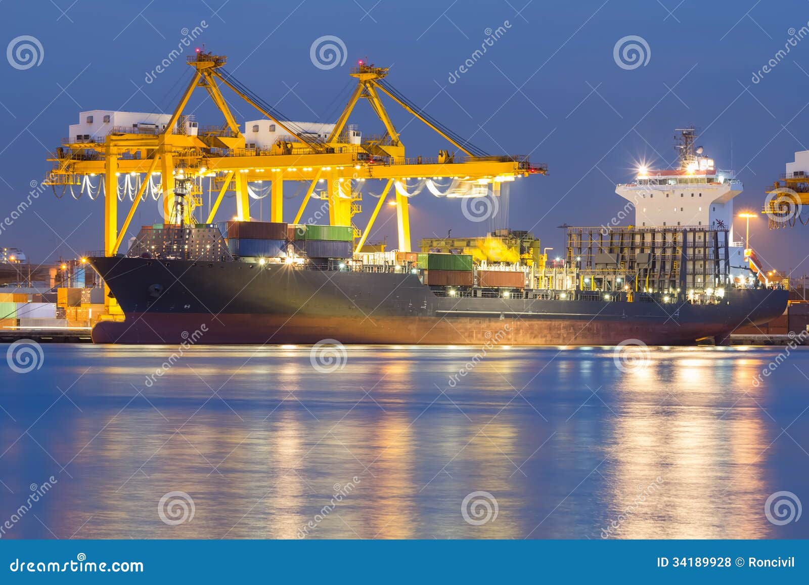 Cargo ship stock photo. Image of container, commercial - 34189928