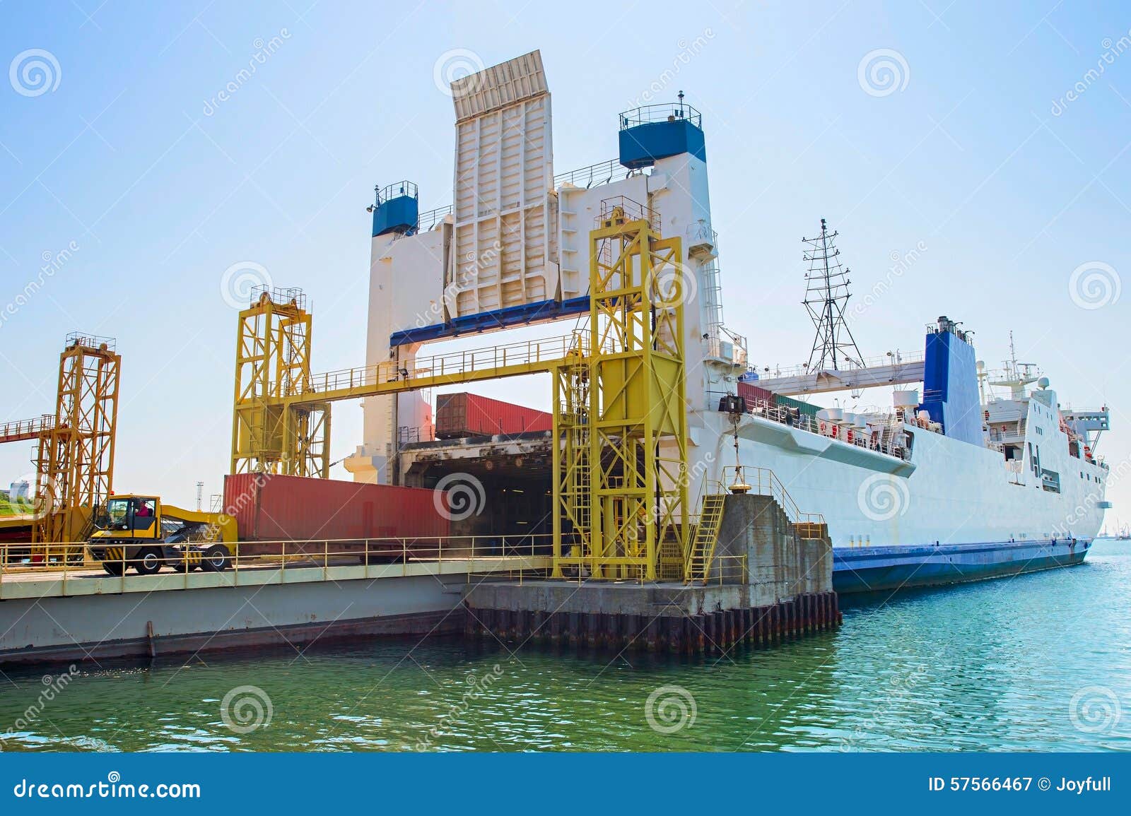 Cargo ship unloading stock image. Image of locomotive - 57566467