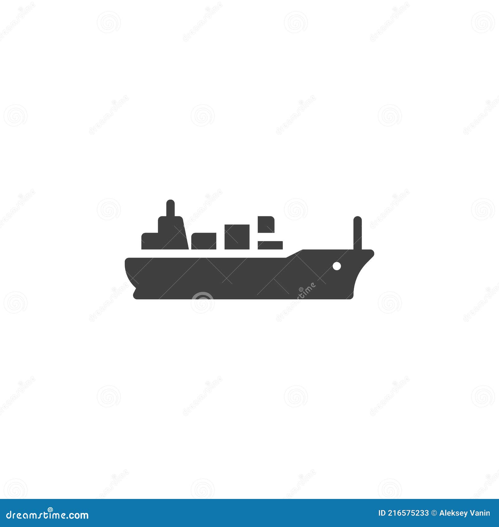 Cargo ship vector icon stock vector. Illustration of transportation ...