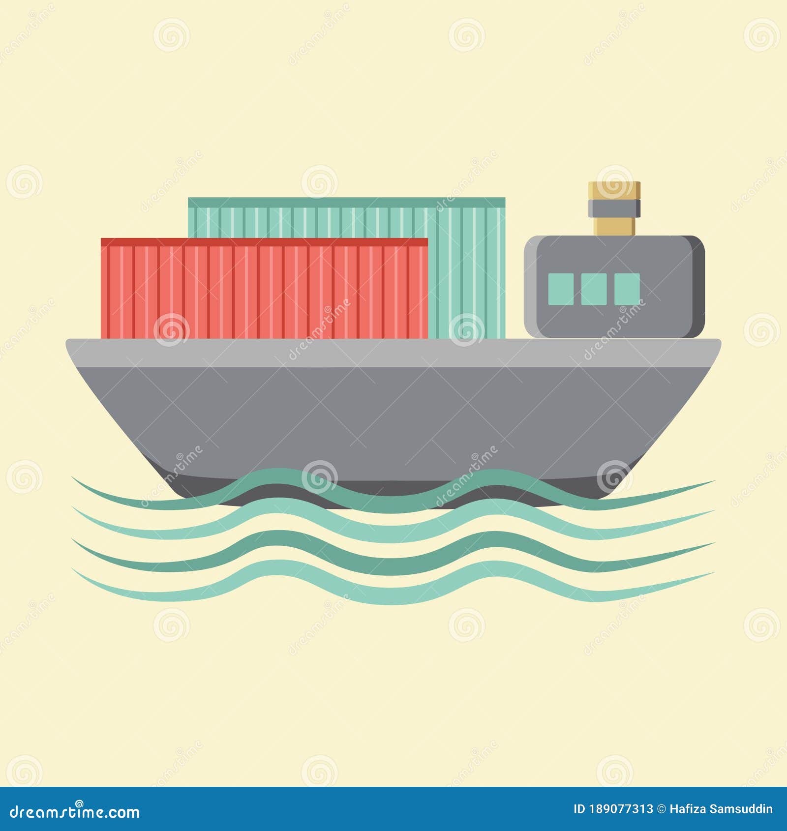 Cargo Ship. Vector Illustration Decorative Design Stock Vector ...