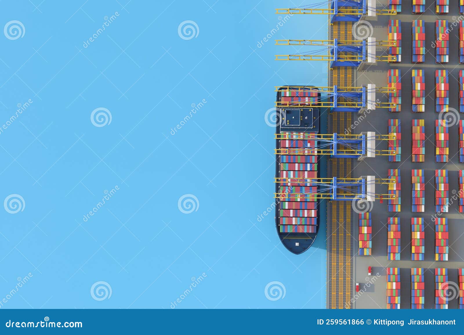 Cargo Ship or Vessel with Containers at Terminal Port Stock ...