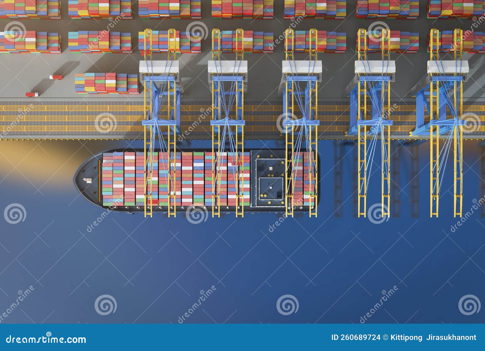 Cargo Ship or Vessel with Containers at Terminal Port Stock ...