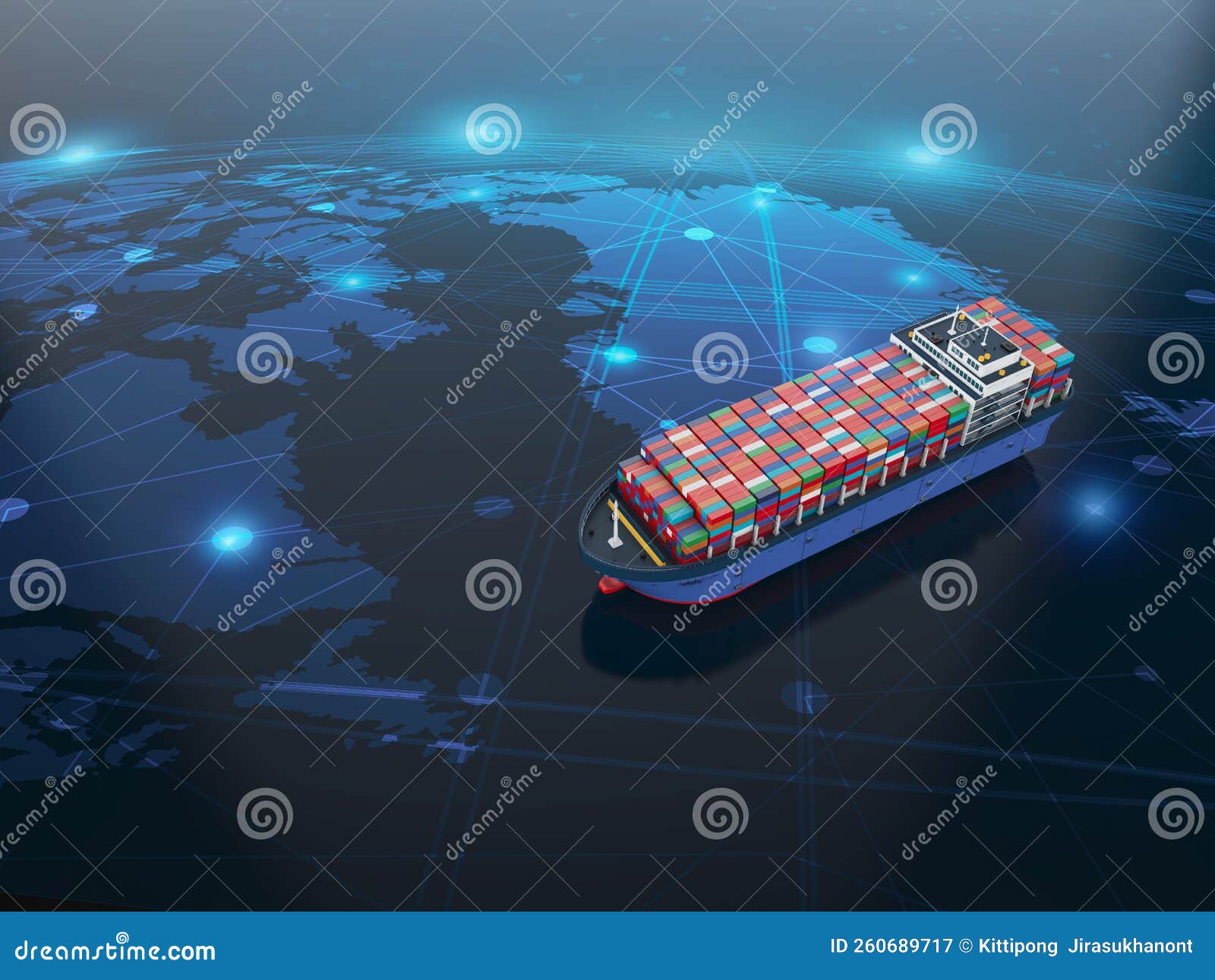 Cargo Ship or Vessel with Containers for Worldwide Logistic Business ...