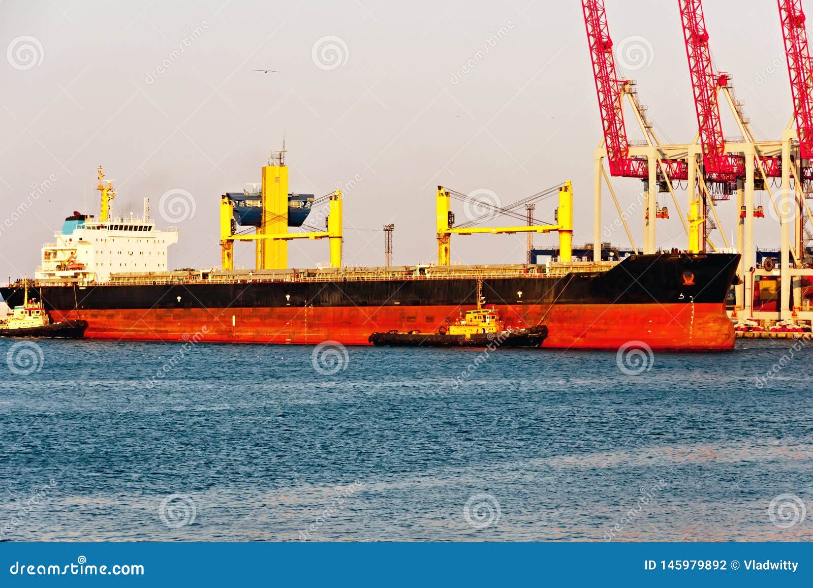 Cargo Ship Vessel in Sea Port Stock Photo - Image of fuel ...