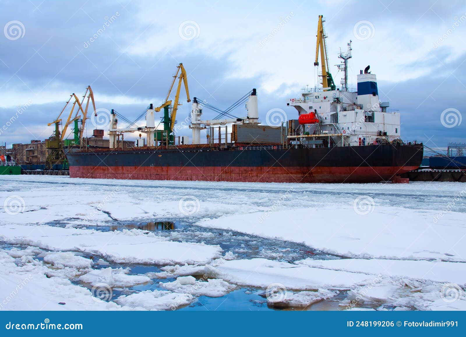 Loading Port Night View Royalty-Free Stock Photo | CartoonDealer.com ...