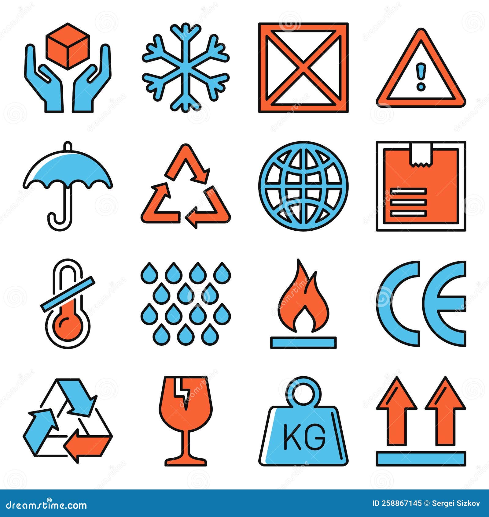 Cargo Shiping Icons Set on White Background. Vector Stock Vector ...