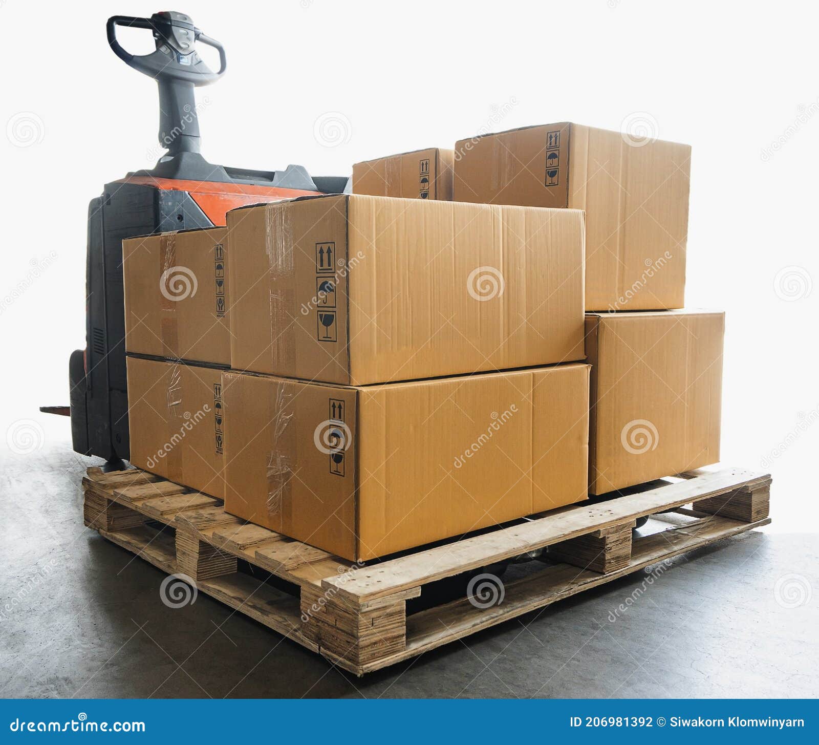 Cargo Shipment Boxes, Manufacturing and Warehousing. Stack of Cardboard ...